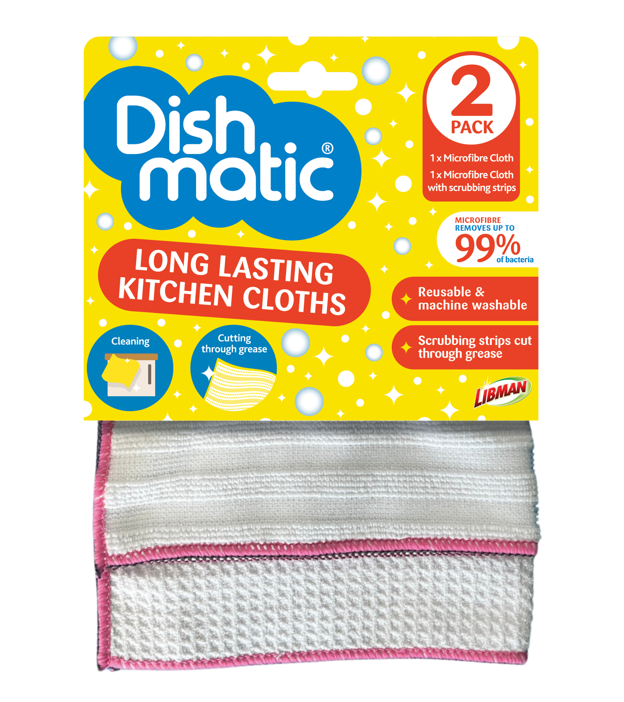 Dishmatic Long Lasting Kitchen Cloths 2 Pack